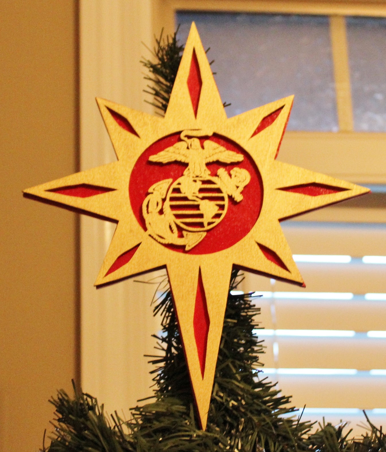 Marine Corps Christmas Tree Topper, USMC Christmas Tree Decor – Wally's ...