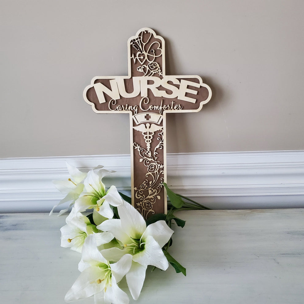 Nurse Cross Made Of Wood, RN LPN LVN Graduation Gift, Pinning Ceremony ...