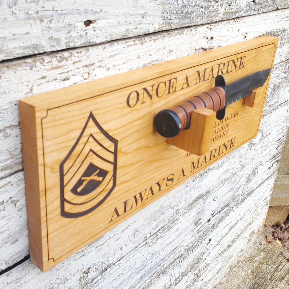 Marine Corps K Bar Displays – Wally's Wood Crafts, LLC