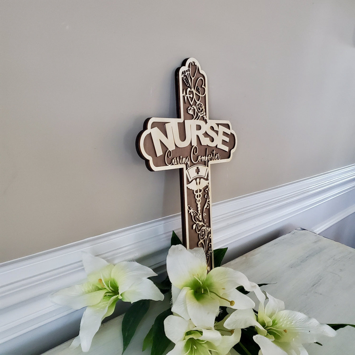 Nurse Cross Made Of Wood, RN LPN LVN Graduation Gift, Pinning Ceremony ...