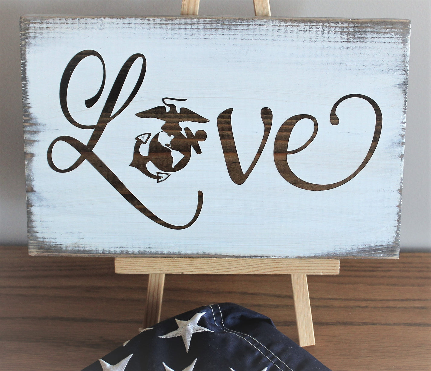 Love with EGA Rustic wall hanging, Wood military sign – Wally's Wood ...