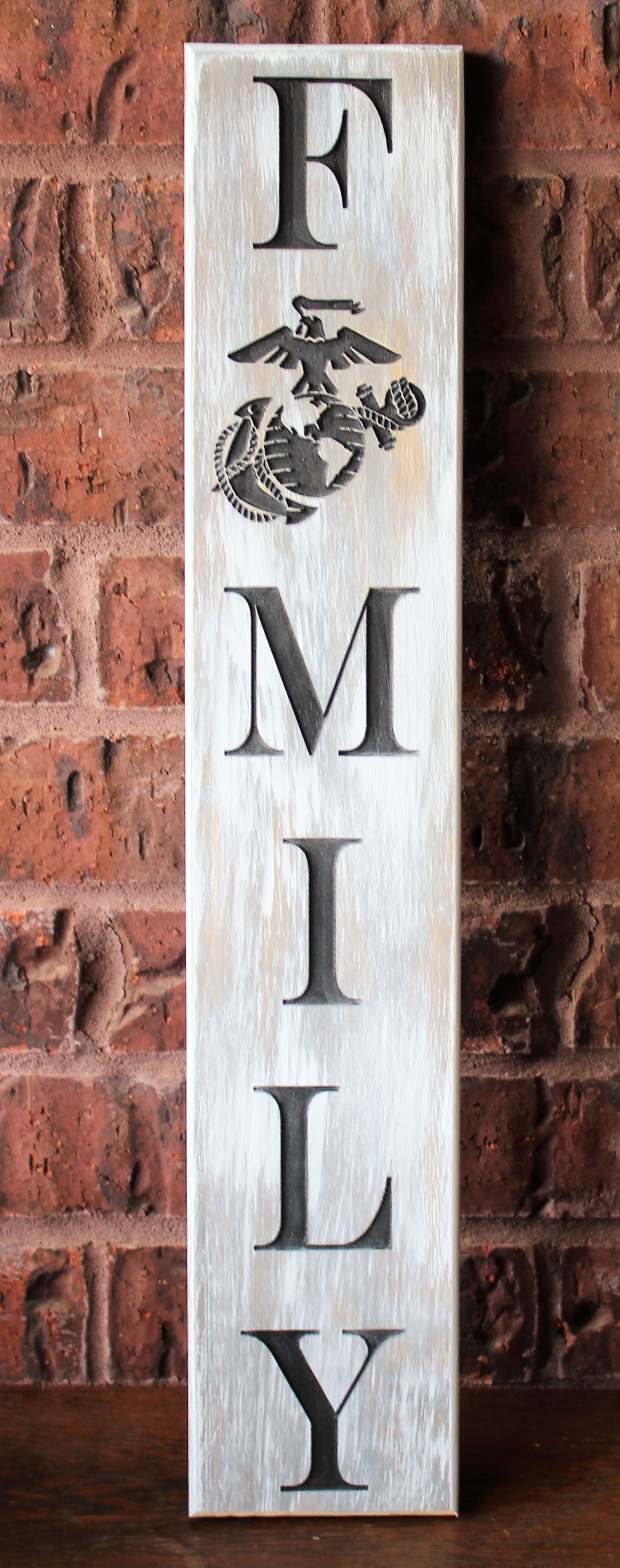Carved Wood USMC Family Sign, Rustic Marine Corps Wall Hanging – Wally ...