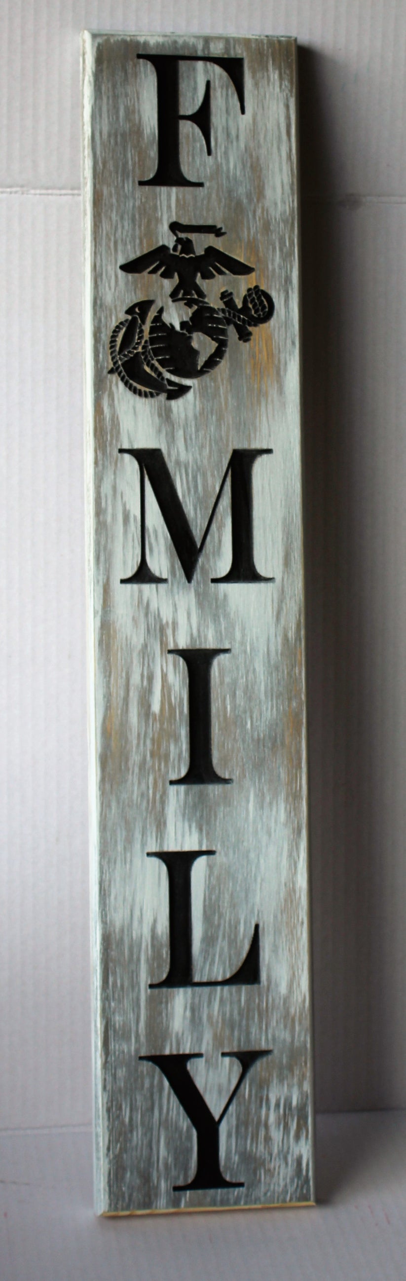 Carved Wood USMC Family Sign, Rustic Marine Corps Wall Hanging – Wally ...