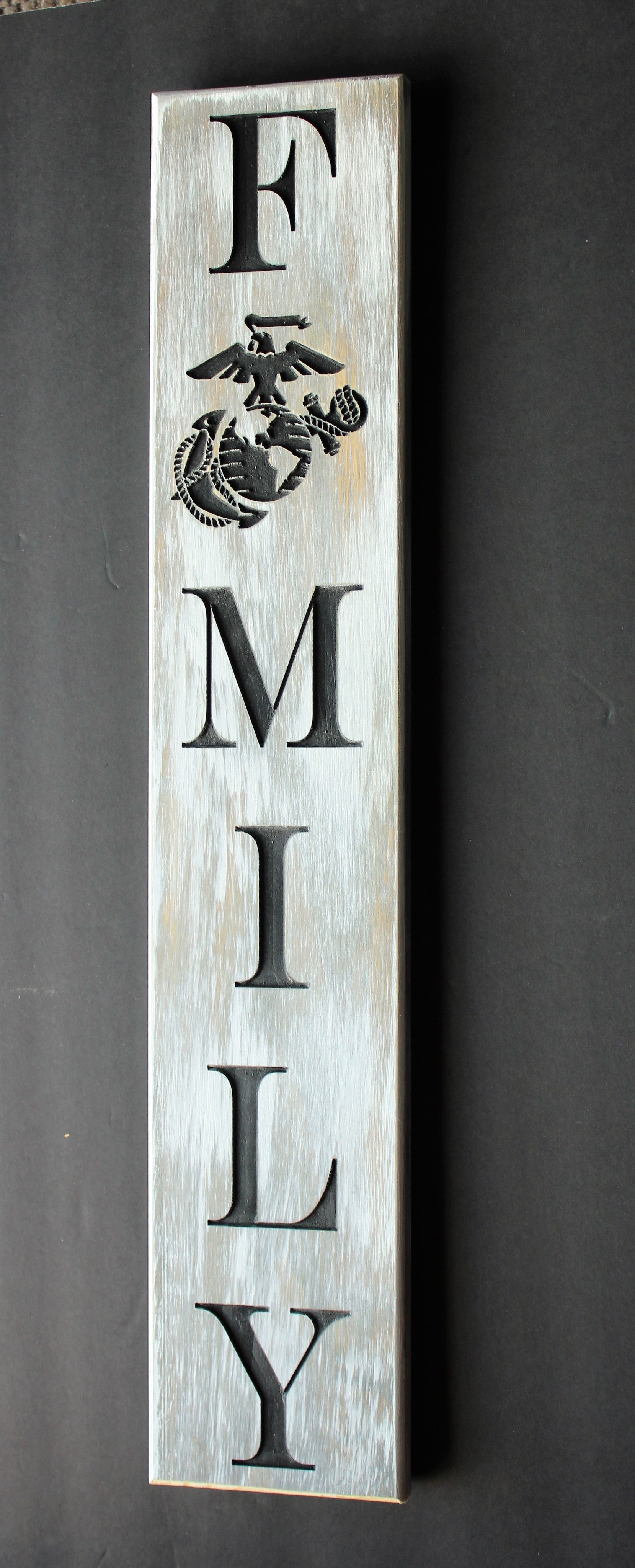 Carved Wood USMC Family Sign, Rustic Marine Corps Wall Hanging – Wally ...