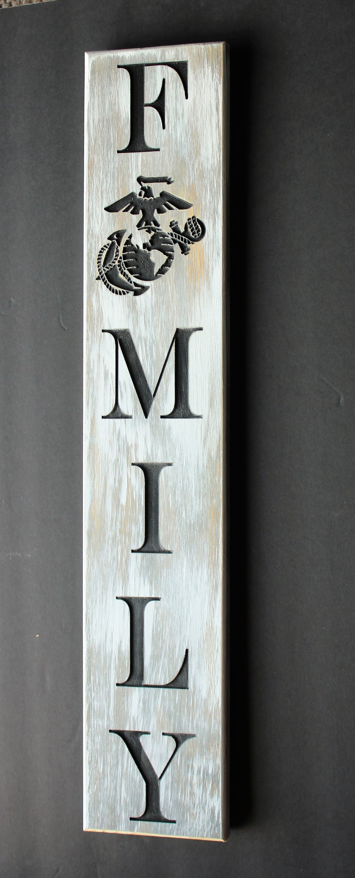 Carved Wood USMC Family Sign, Rustic Marine Corps Wall Hanging – Wally ...