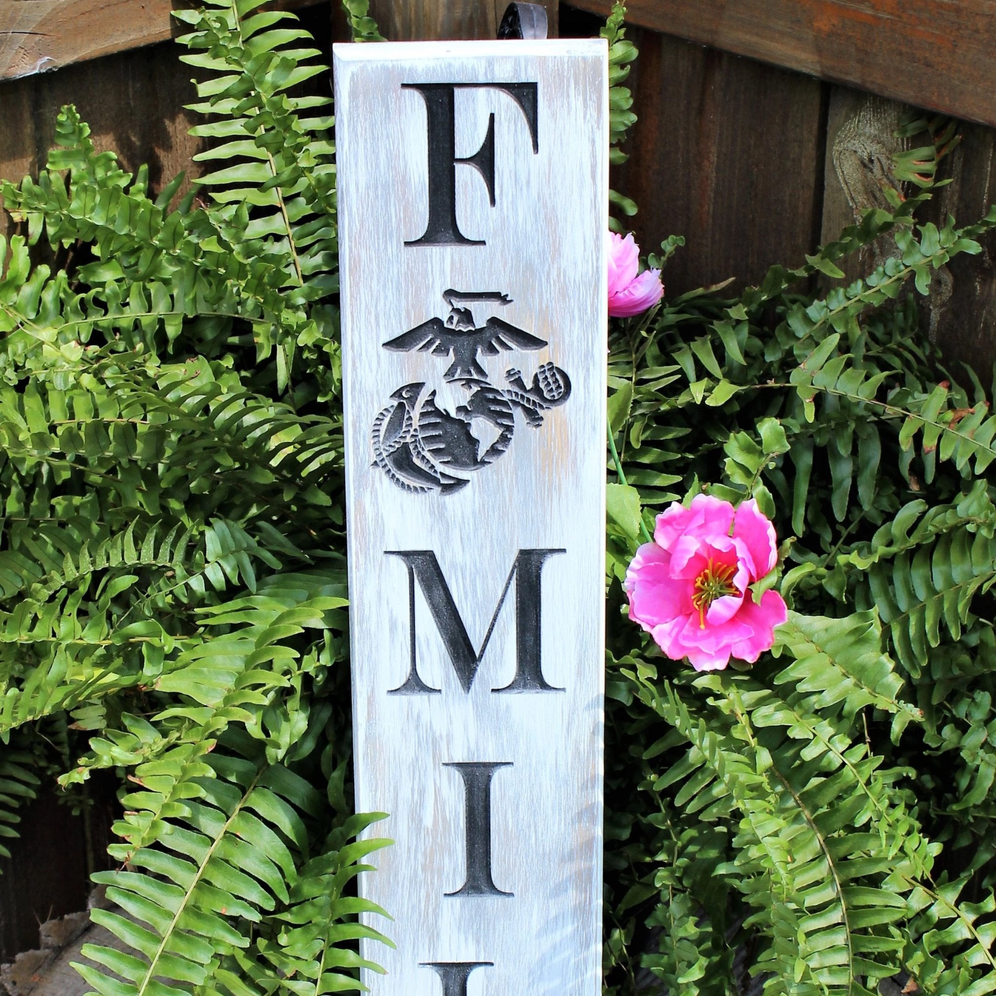 Carved Wood USMC Family Sign, Rustic Marine Corps Wall Hanging – Wally ...