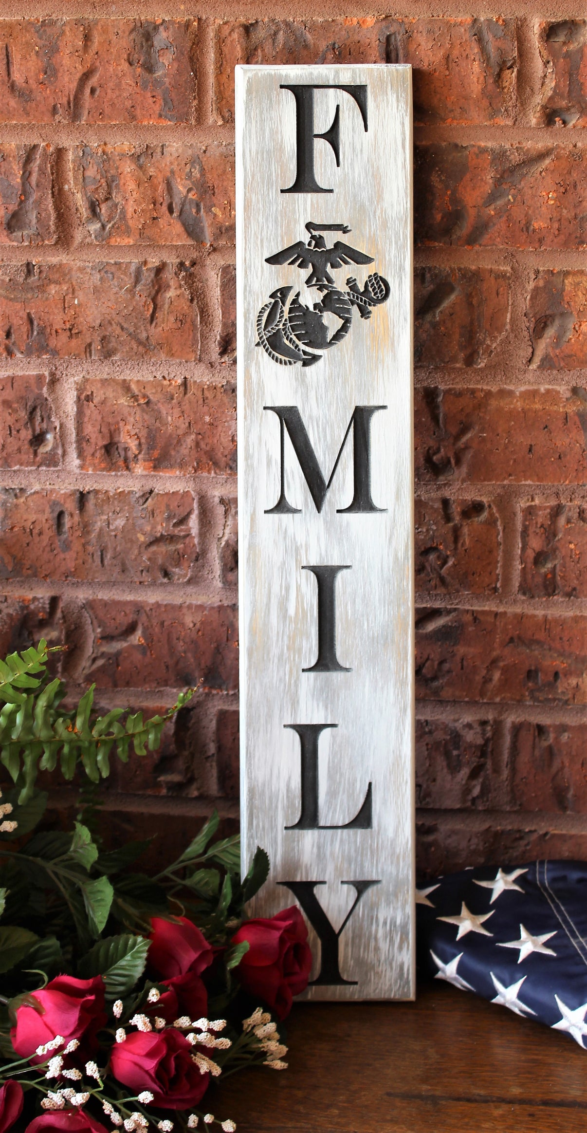 Carved Wood USMC Family Sign, Rustic Marine Corps Wall Hanging – Wally ...