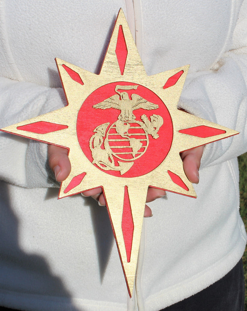 Marine Corps Christmas Tree Topper, USMC Christmas Tree Decor – Wally's ...