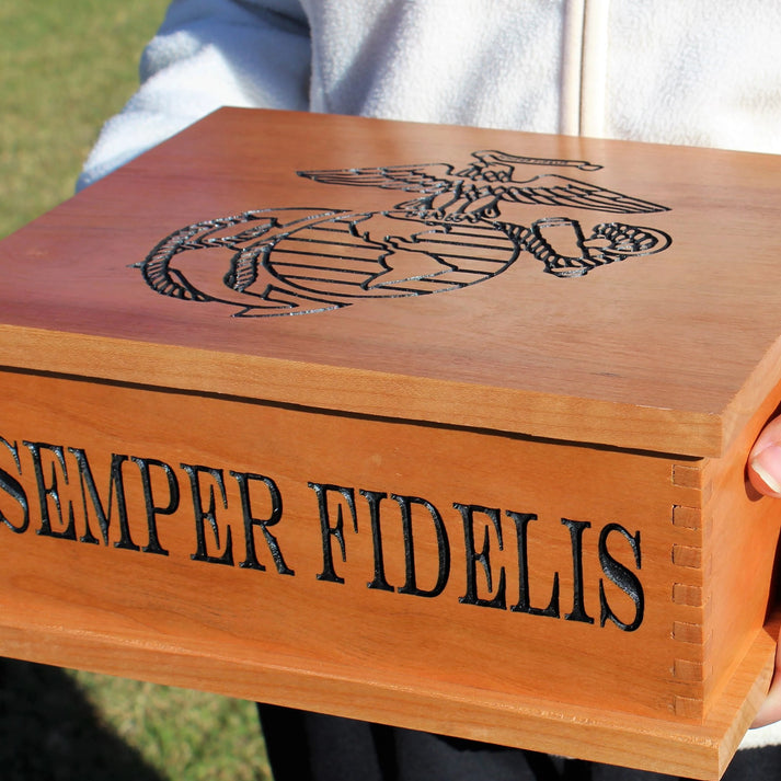 USMC Engraved Keepsake Box, Marine Corps Gifts, Gift For Military ...