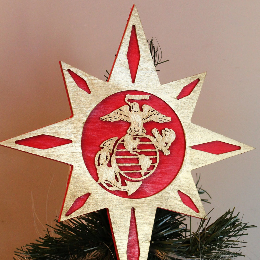 Marine Corps Christmas Tree Topper, USMC Christmas Tree Decor – Wally's ...