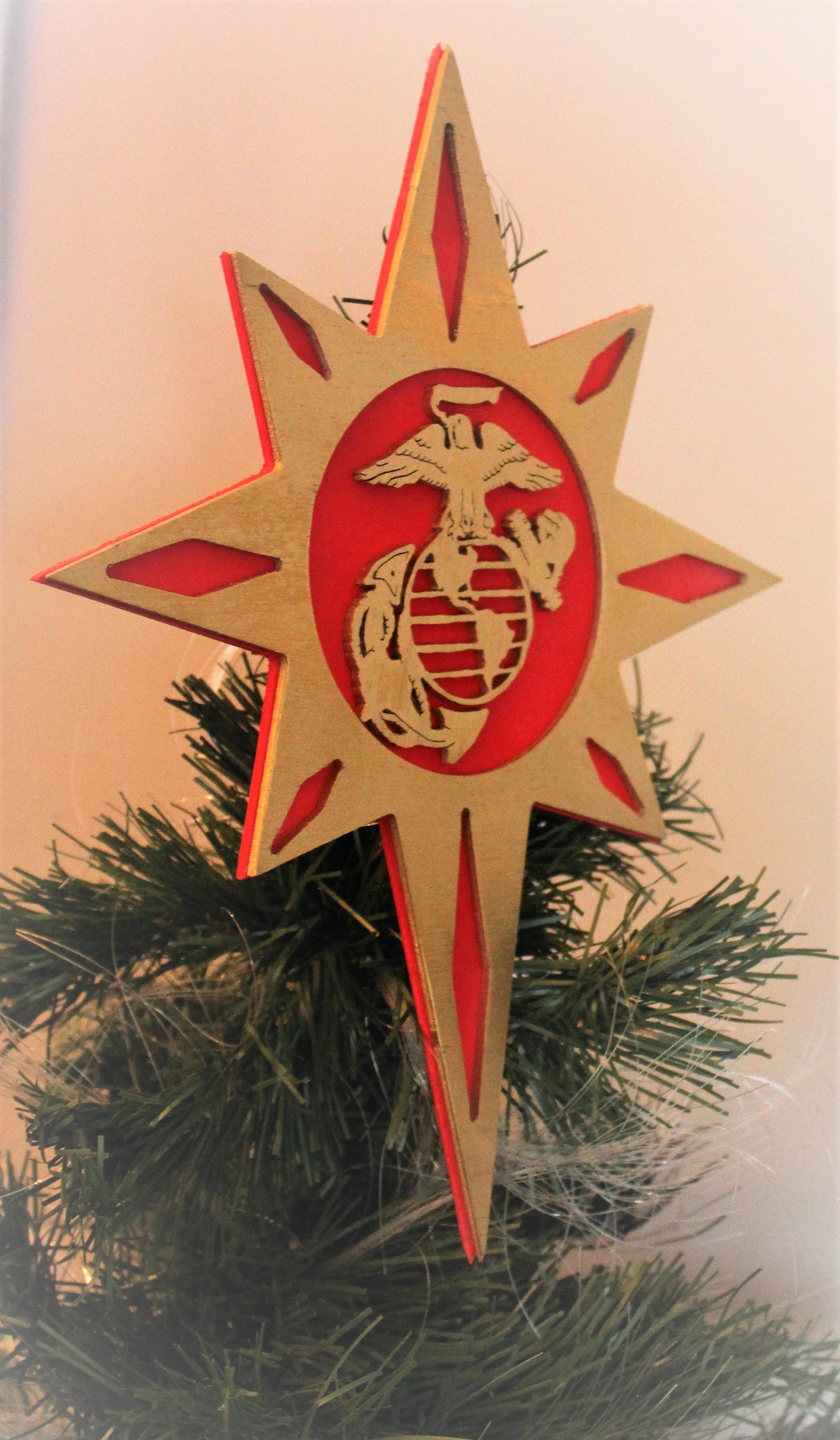 Marine Corps Christmas Tree Topper, USMC Christmas Tree Decor – Wally's ...