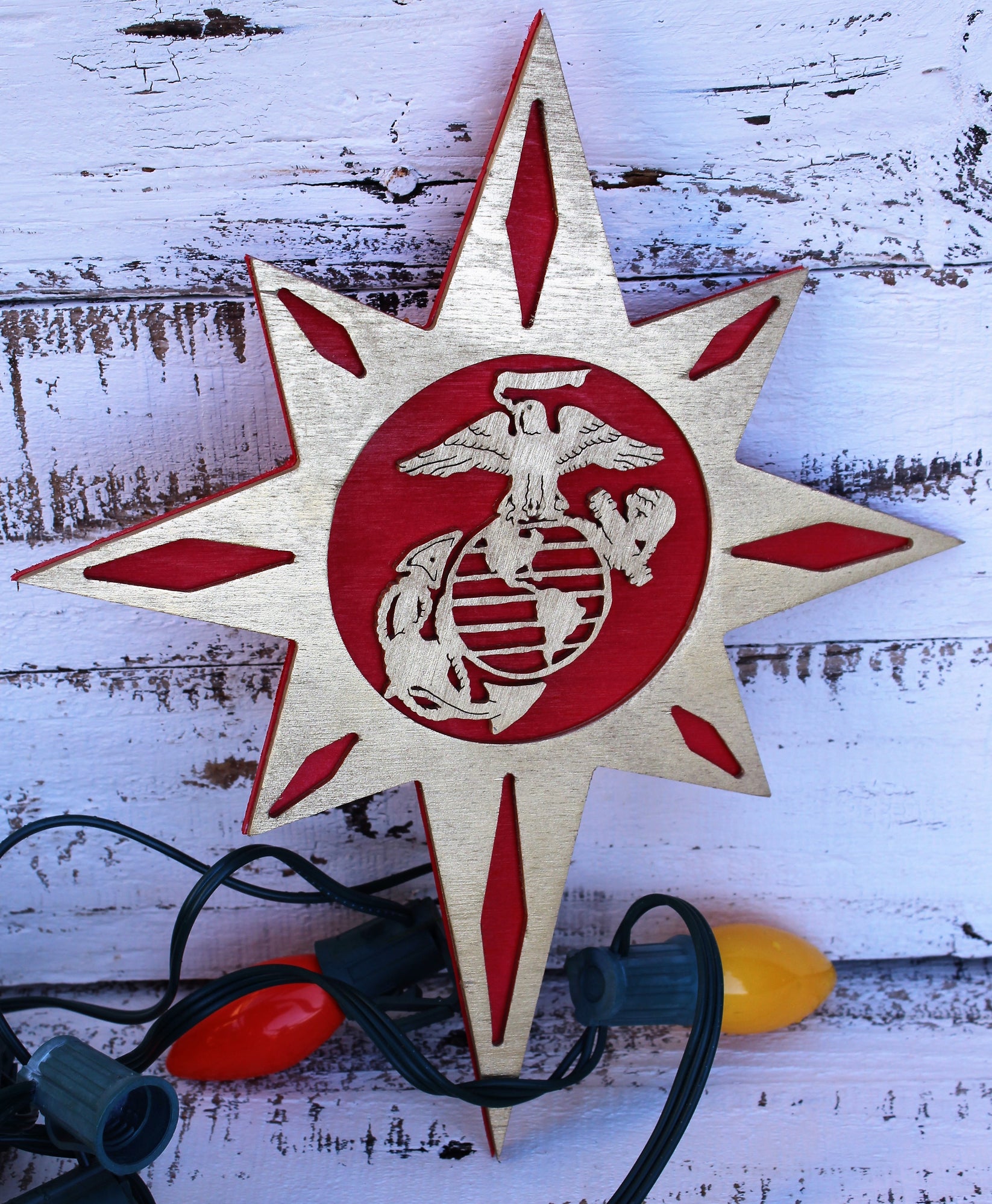 Marine Corps Christmas Tree Topper, USMC Christmas Tree Decor – Wally's ...