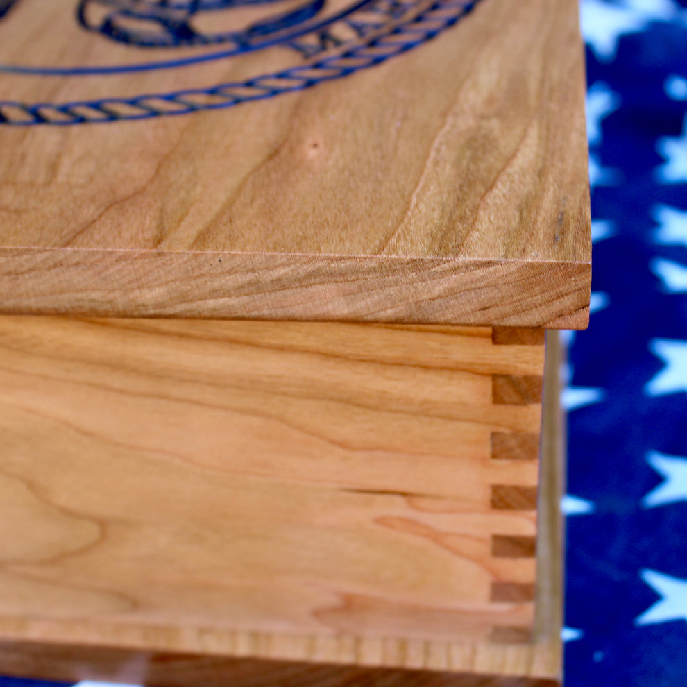 Custom Marine Corps Wooden Box Handcrafted Keepsake Military Gift ...