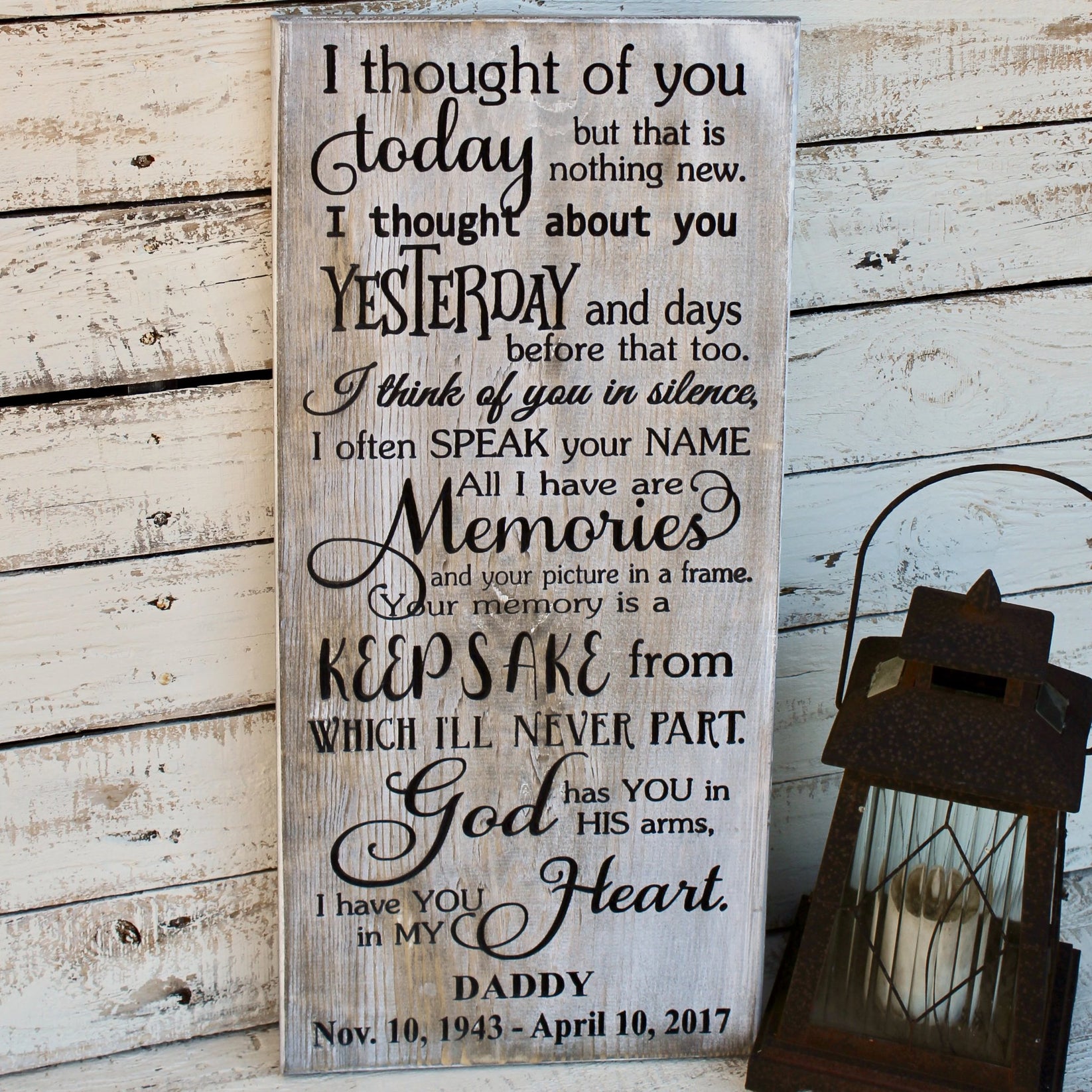I thought of you today but that is nothing new, Engraved wood sign ...