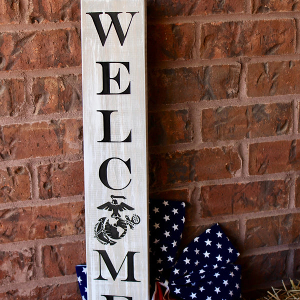USMC Welcome Sign Engraved Wood Sign, Marine Corps Welcome Sign – Wally ...
