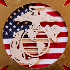 Marine Corps Christmas Tree Topper Made Of Wood With USA Flag and EGA ...
